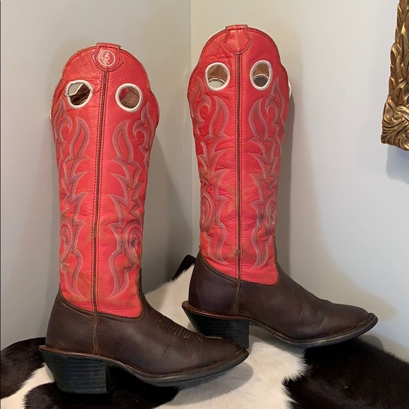 Tony Lama | Shoes | Tony Lama Buckaroo Rr20l Tall Pink Brown Boots ...